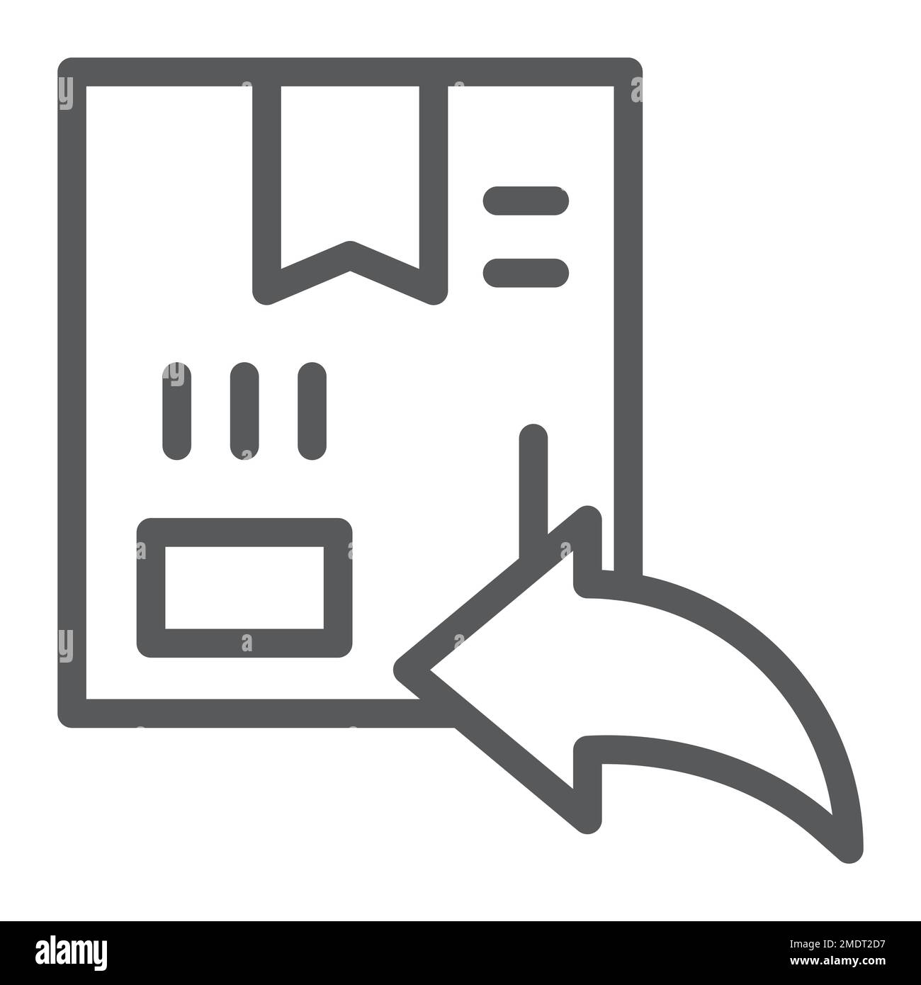 Return line icon, delivery and shipping, box sign, vector graphics, a ...