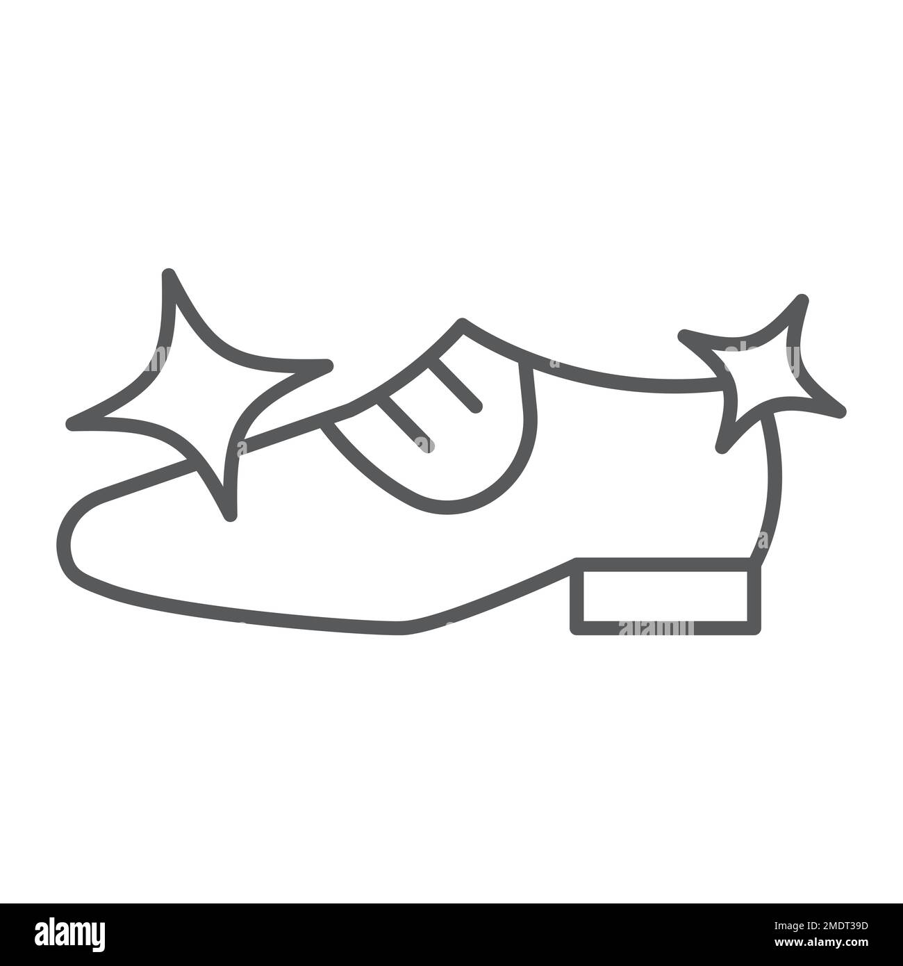 Shoe cleaning thin line icon, clean and shoes, shining footwear sign ...