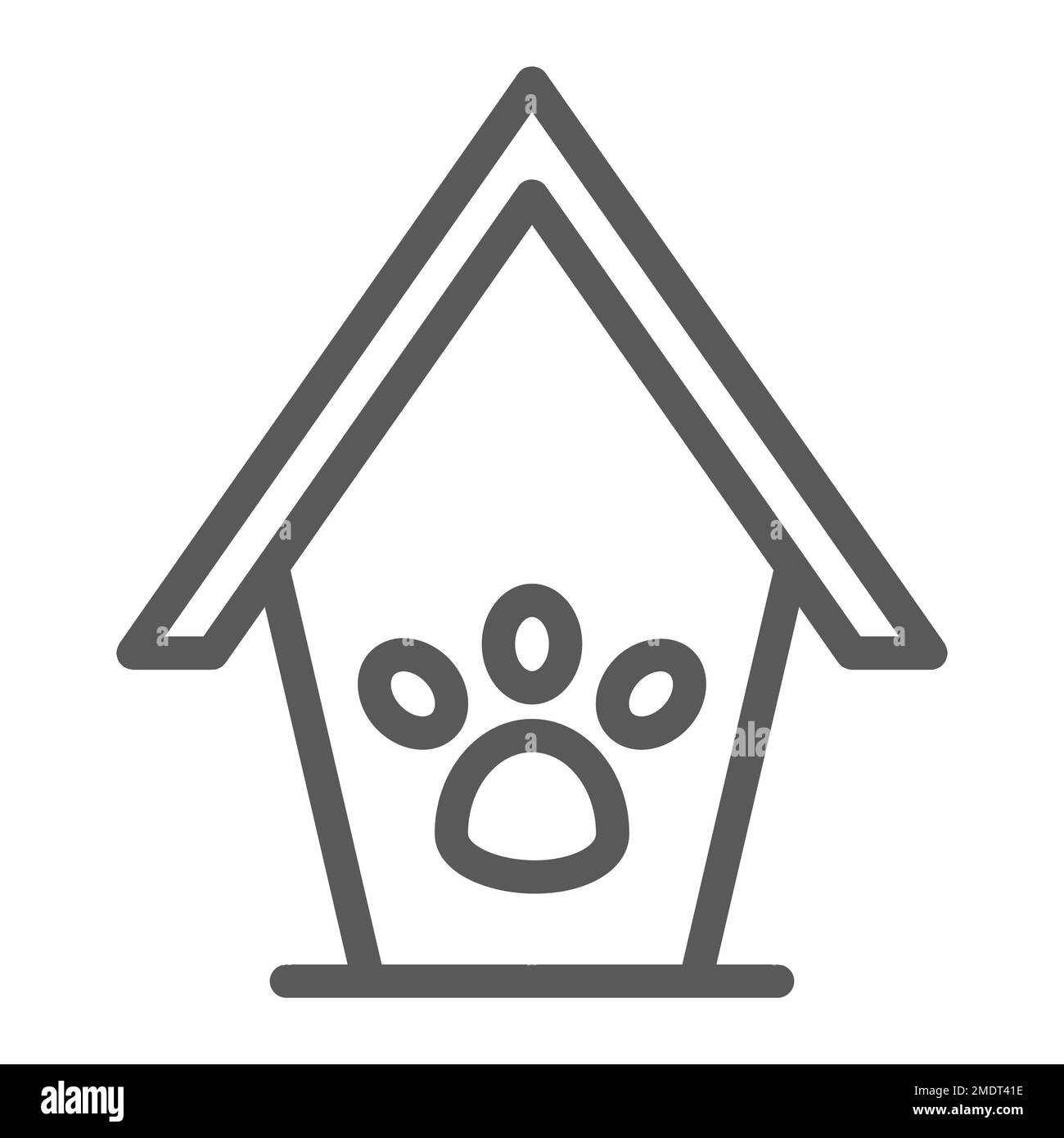 Pet house line icon, animal and home, dog house sign, vector graphics ...