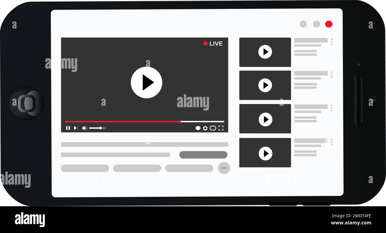 Video streaming service on a smartphone display vector illustration ...