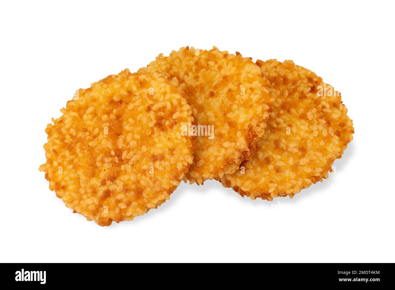 Chicken fillet breaded burgers isolated on white with clipping path ...