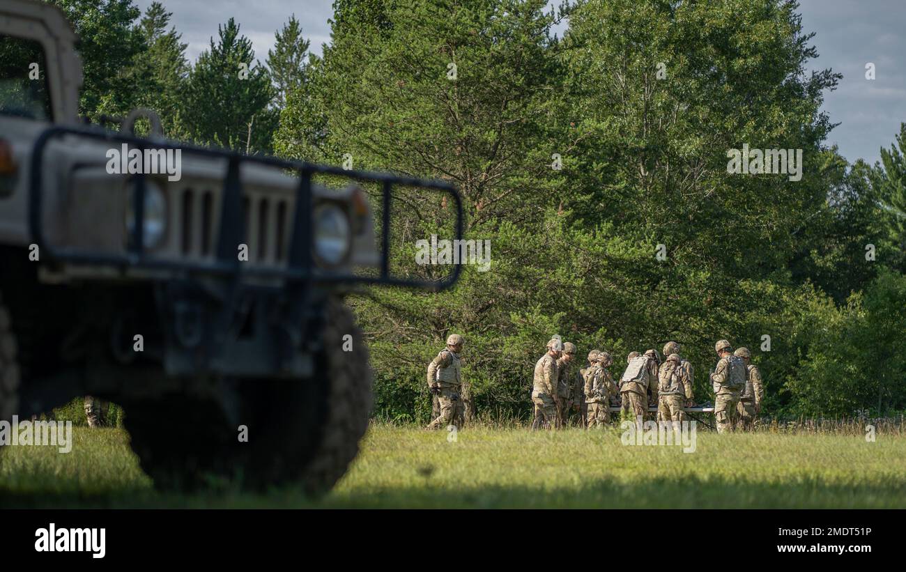 A Soldier assigned to the 483rd Area Clearance Platoon, creates a ...
