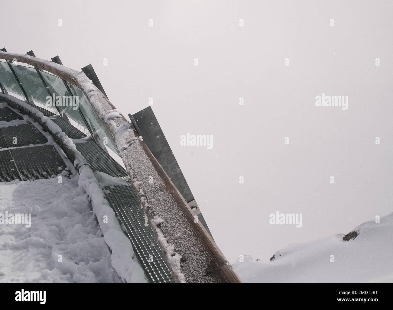 Snowboarding and skiing trip to Alps, Austria. Cold and windy day, lots ...