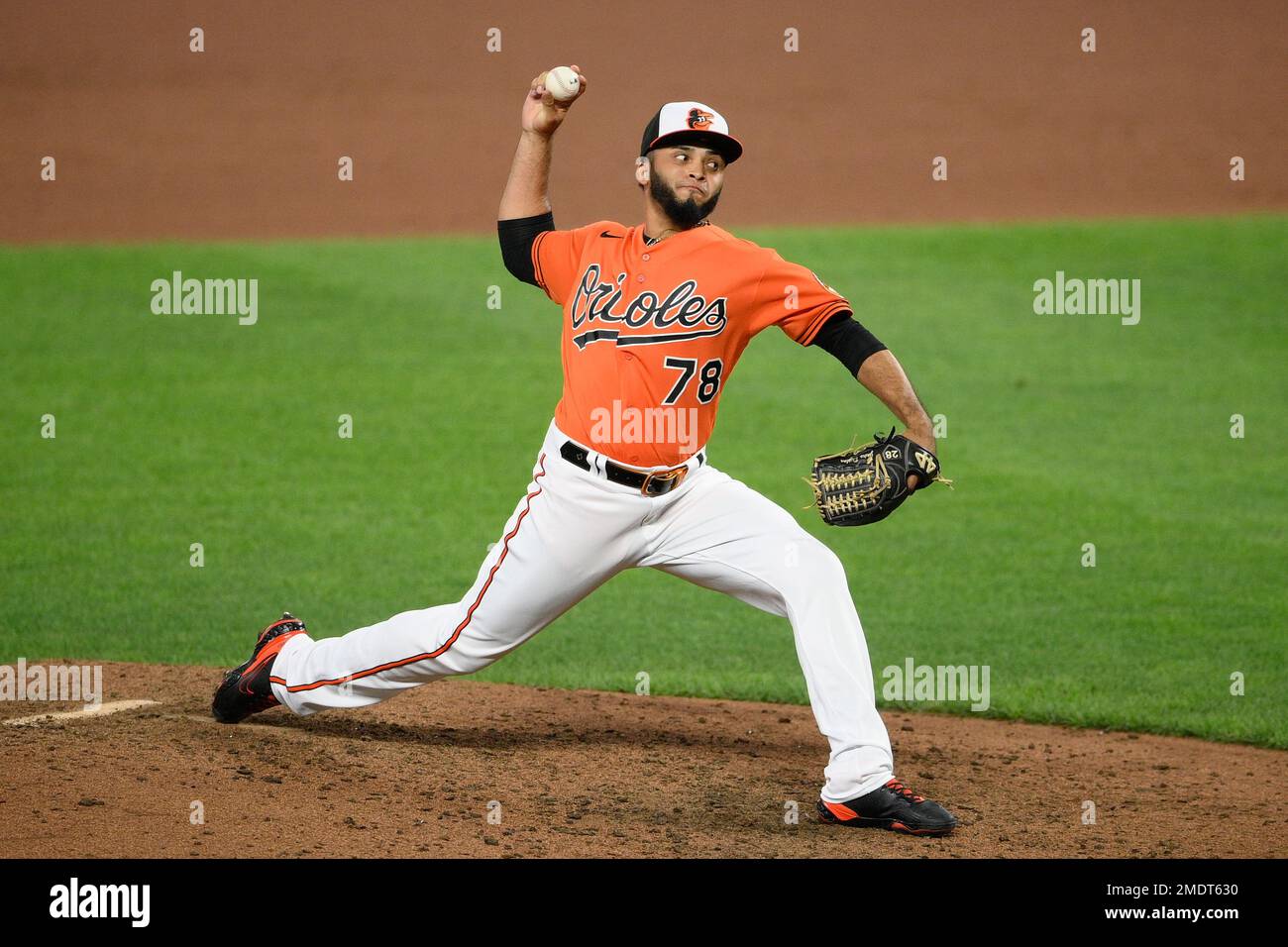Baltimore Orioles relief pitcher Marcos Diplan (78) delivers a pitch ...