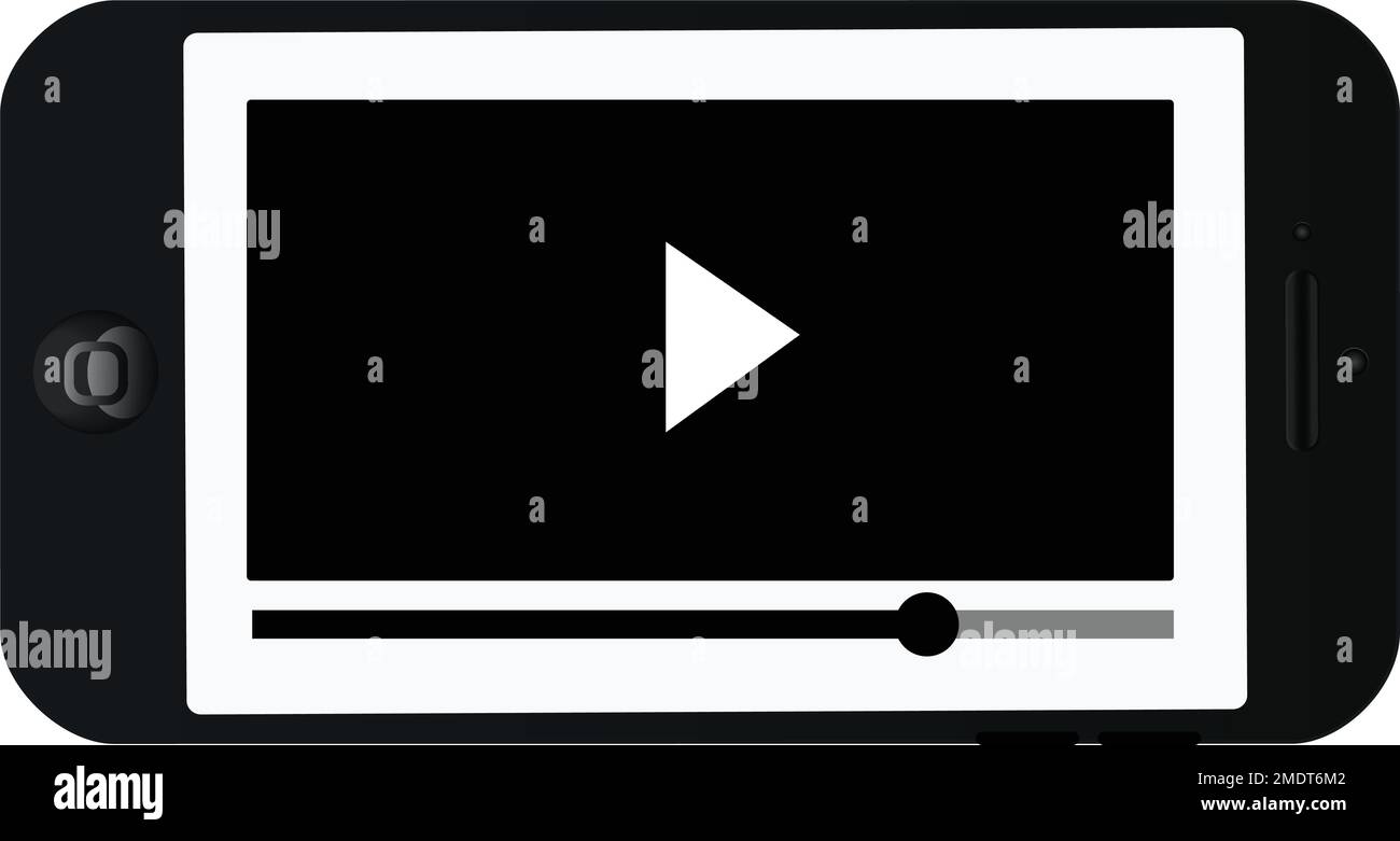 Multimedia video player shape on a smartphone display vector ...