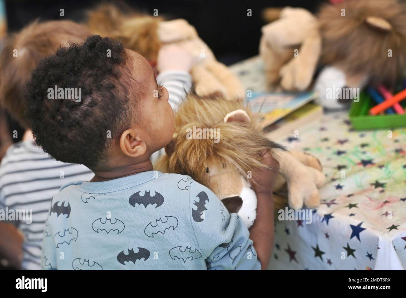 Munich, Deutschland. 23rd Jan, 2023. Child, little colored boy, dark ...