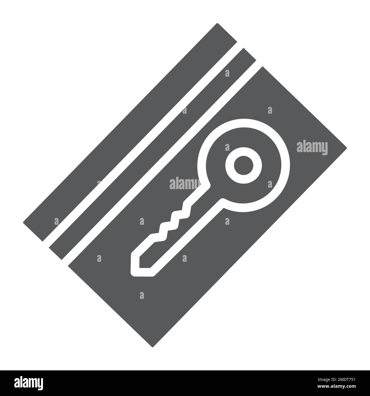 Key card glyph icon, hotel and access, electronic pass sign, vector ...