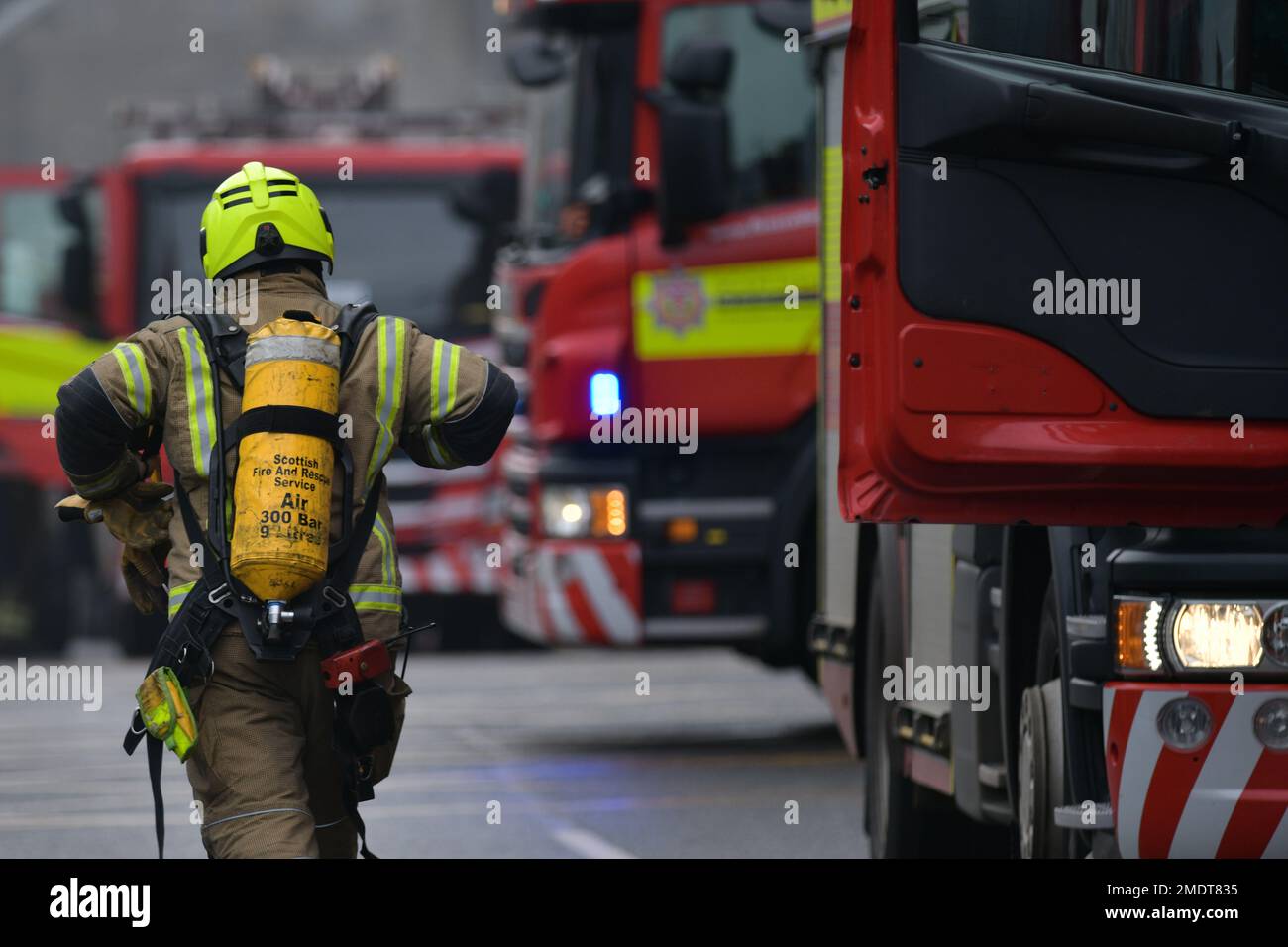 Edinburgh Scotland, UK 23 January 2023. Emergency Services respond to a ...