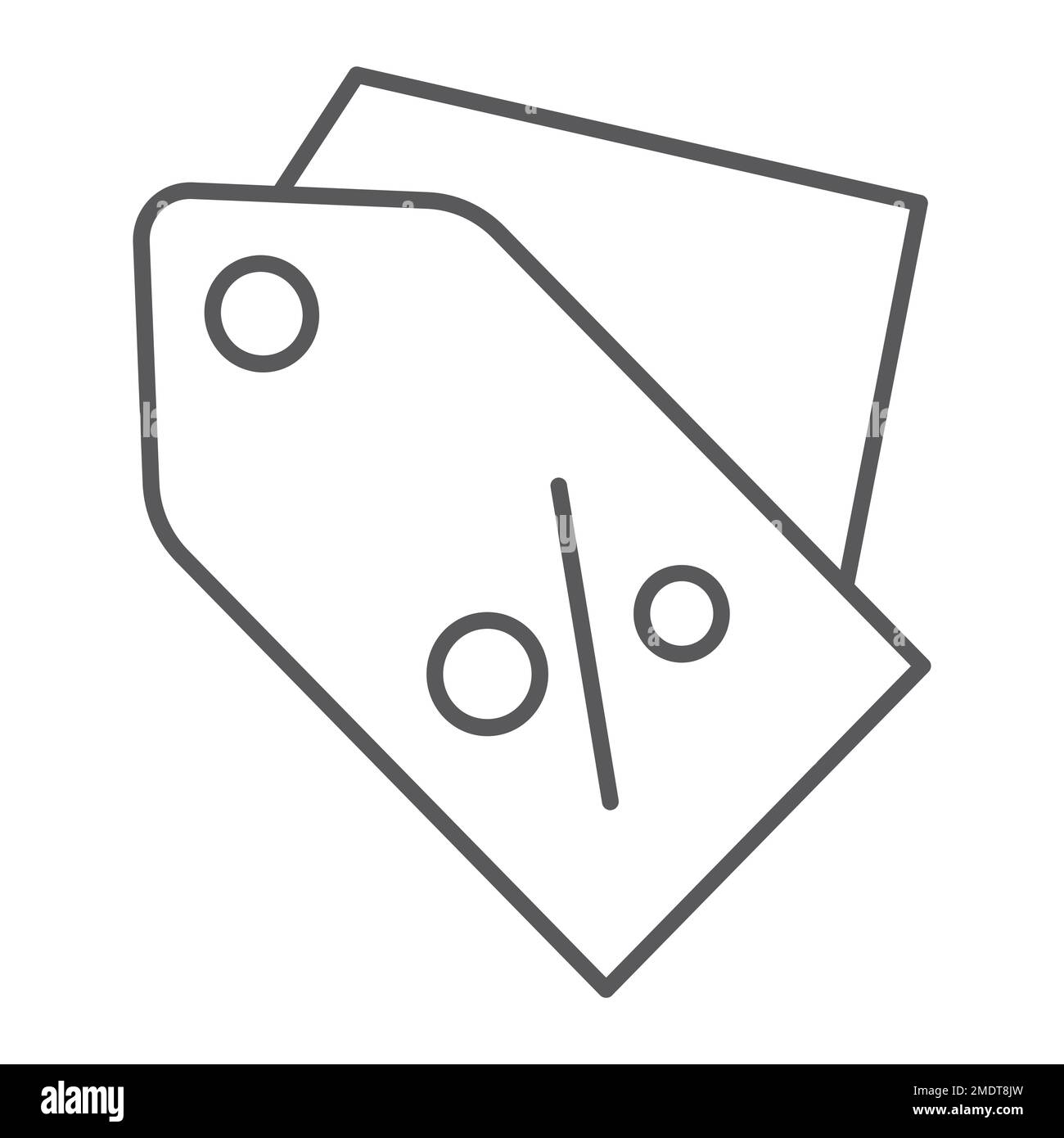 Discount thin line icon, label and coupon, price tag sign, vector ...