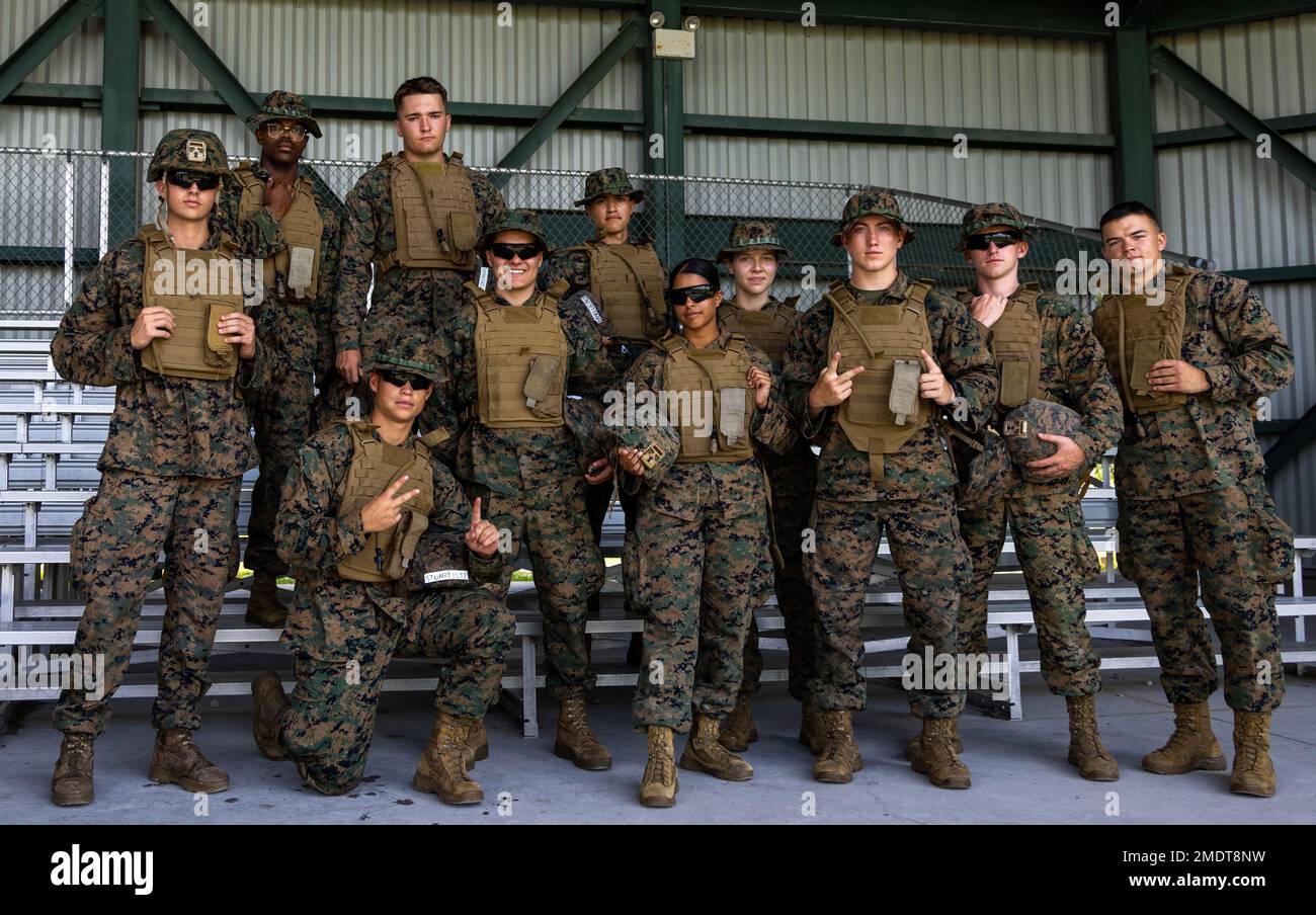 Naval Reserve Officers’ Training Corps Midshipmen pose for a group ...