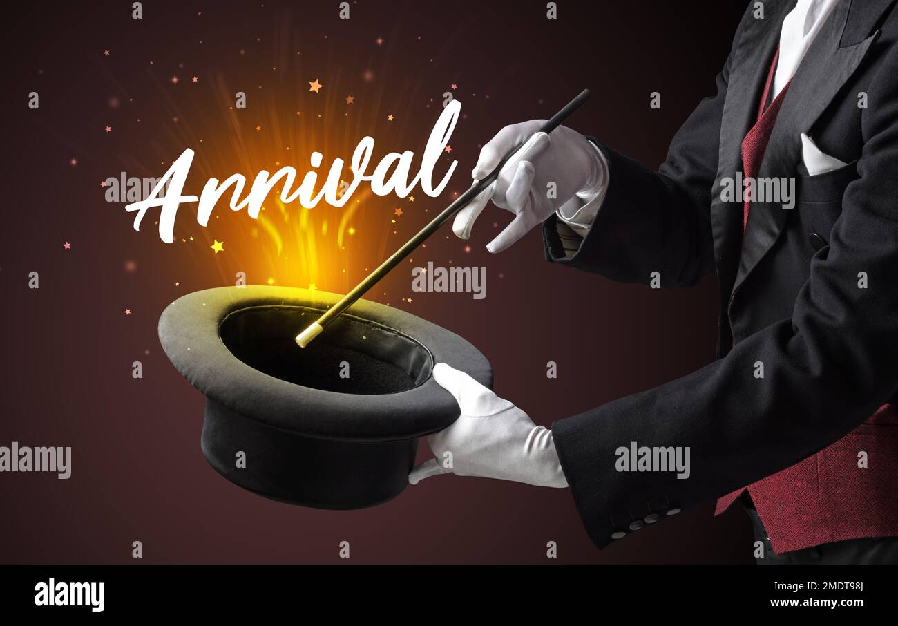 Old Magician is showing magic trick Stock Photo - Alamy