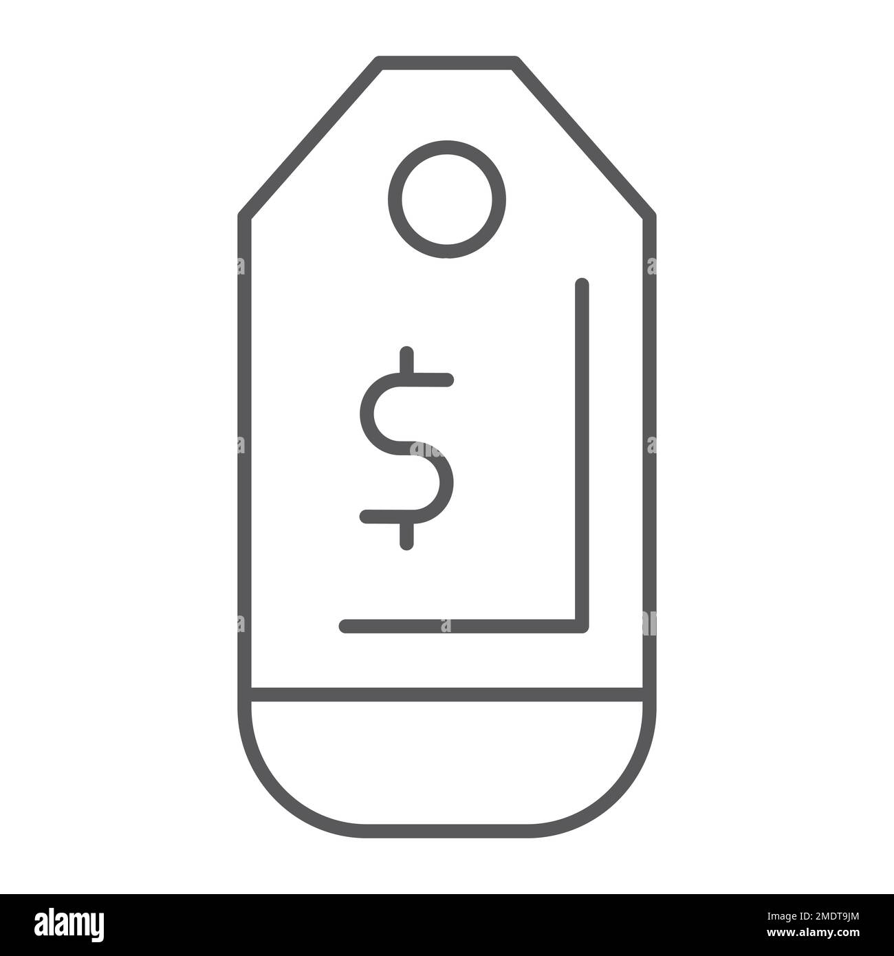 Price tag thin line icon, sale and store, card sign, vector graphics, a ...