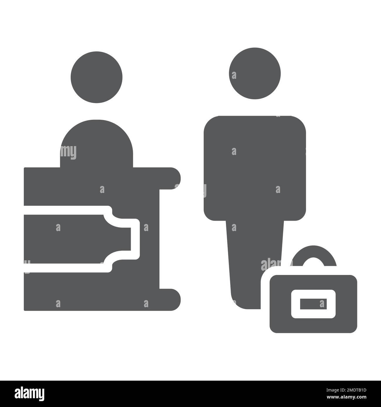 Check-in glyph icon, hotel and service, reception sign, vector graphics ...