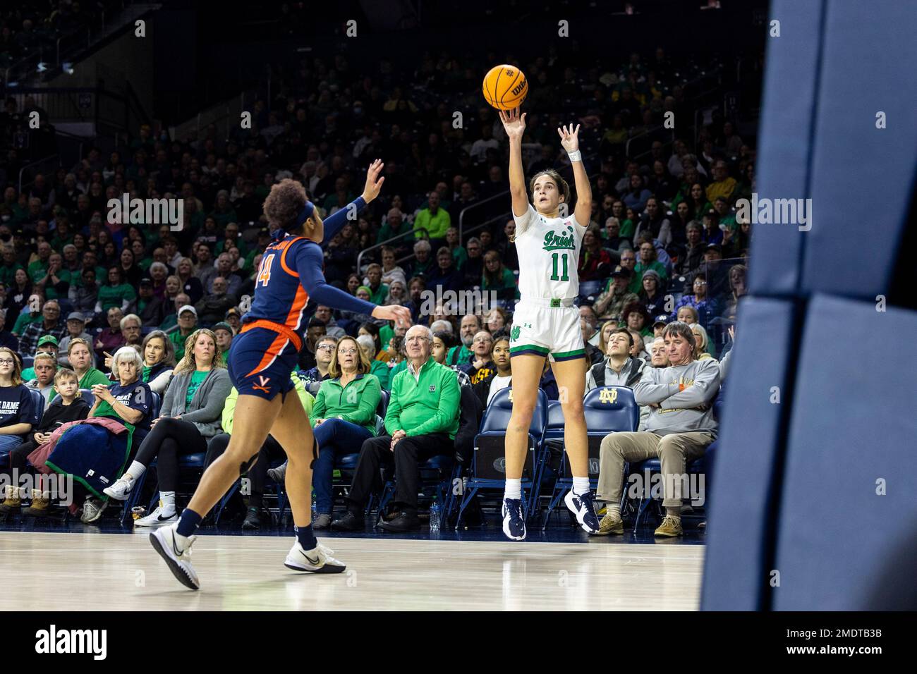 South Bend, Indiana, USA. 22nd Jan, 2023. Notre Dame guard Sonia Citron (11) shoots the ball ...