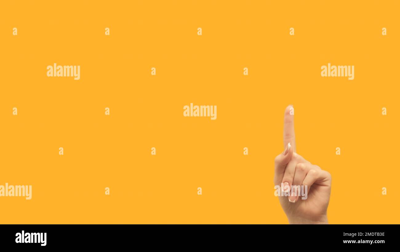 attention gesture idea promotion finger pointing Stock Photo - Alamy