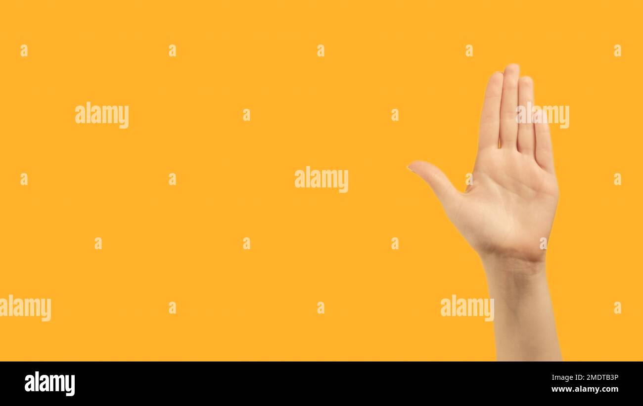 stop gesture no sign restriction rejection hand Stock Photo - Alamy