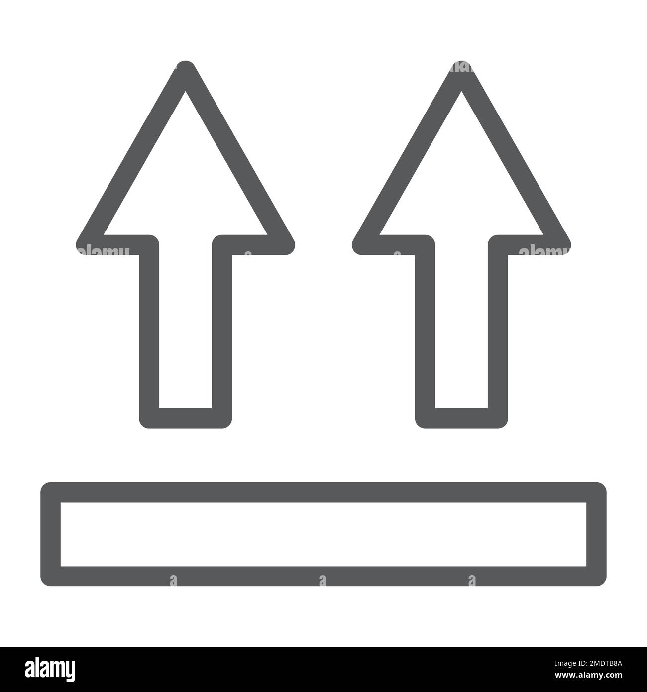 This side up line icon, packaging and label, arrows side up sign ...