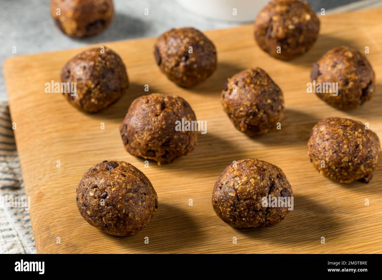 Homemade Chocolate Oatmeal Energy Balls for Breakfast Stock Photo - Alamy