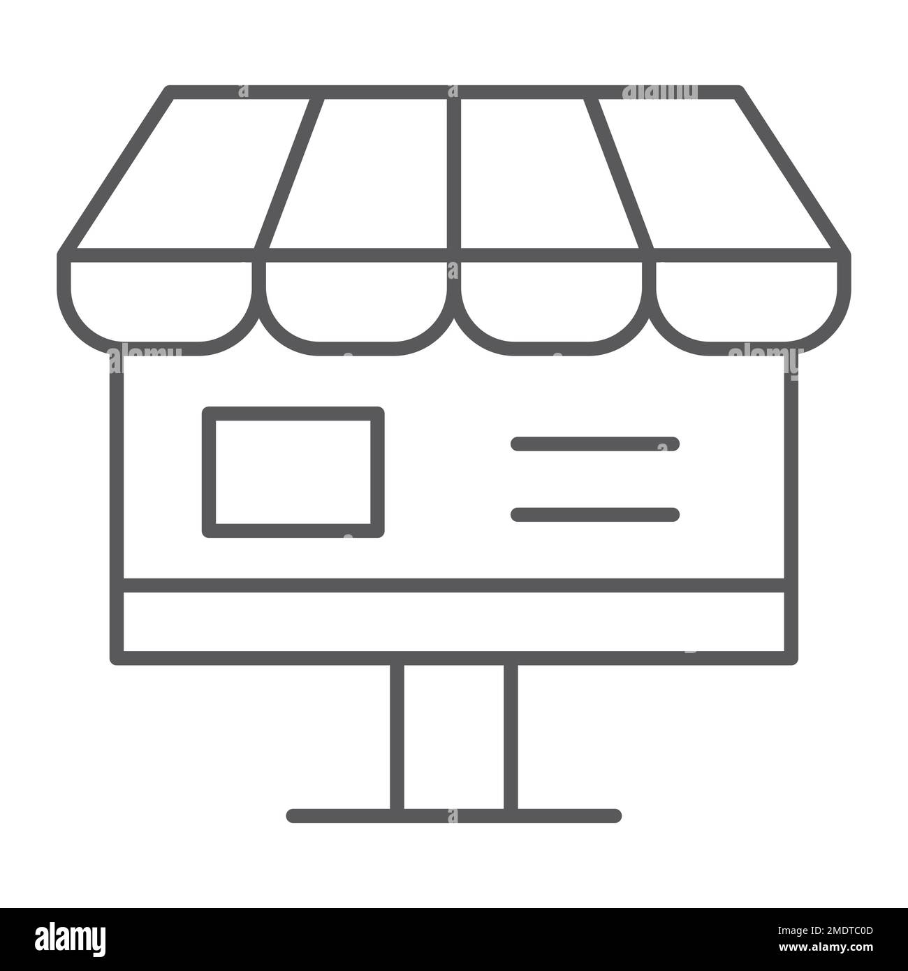 Online shop thin line icon, internet and shopping, online store sign ...