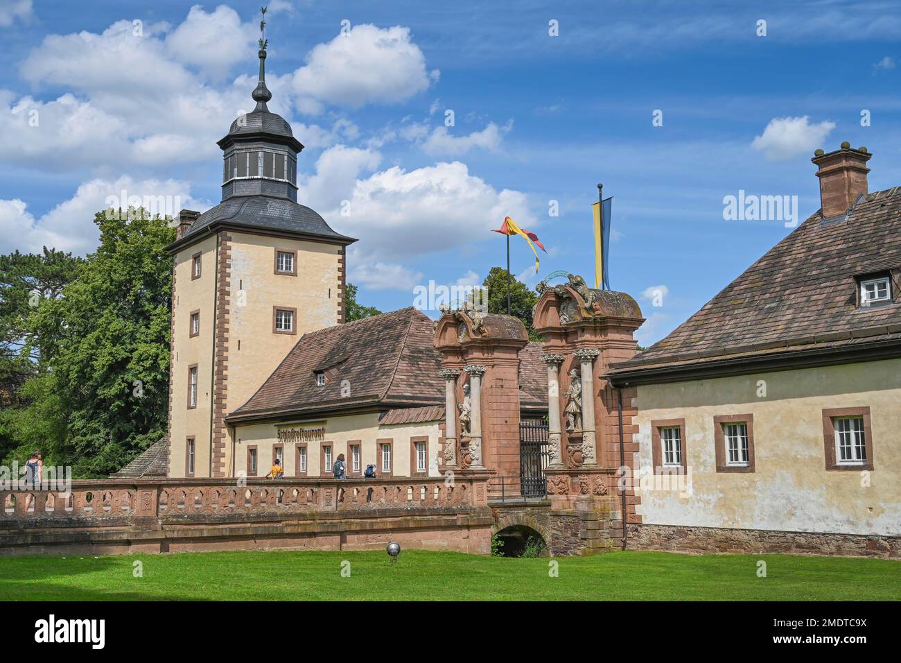 Forecastle with north tower, entrance, gateway, Benedictine Abbey ...