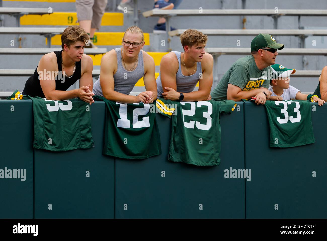 Fans watch practice before an NFL preseason football game Saturday, Aug ...