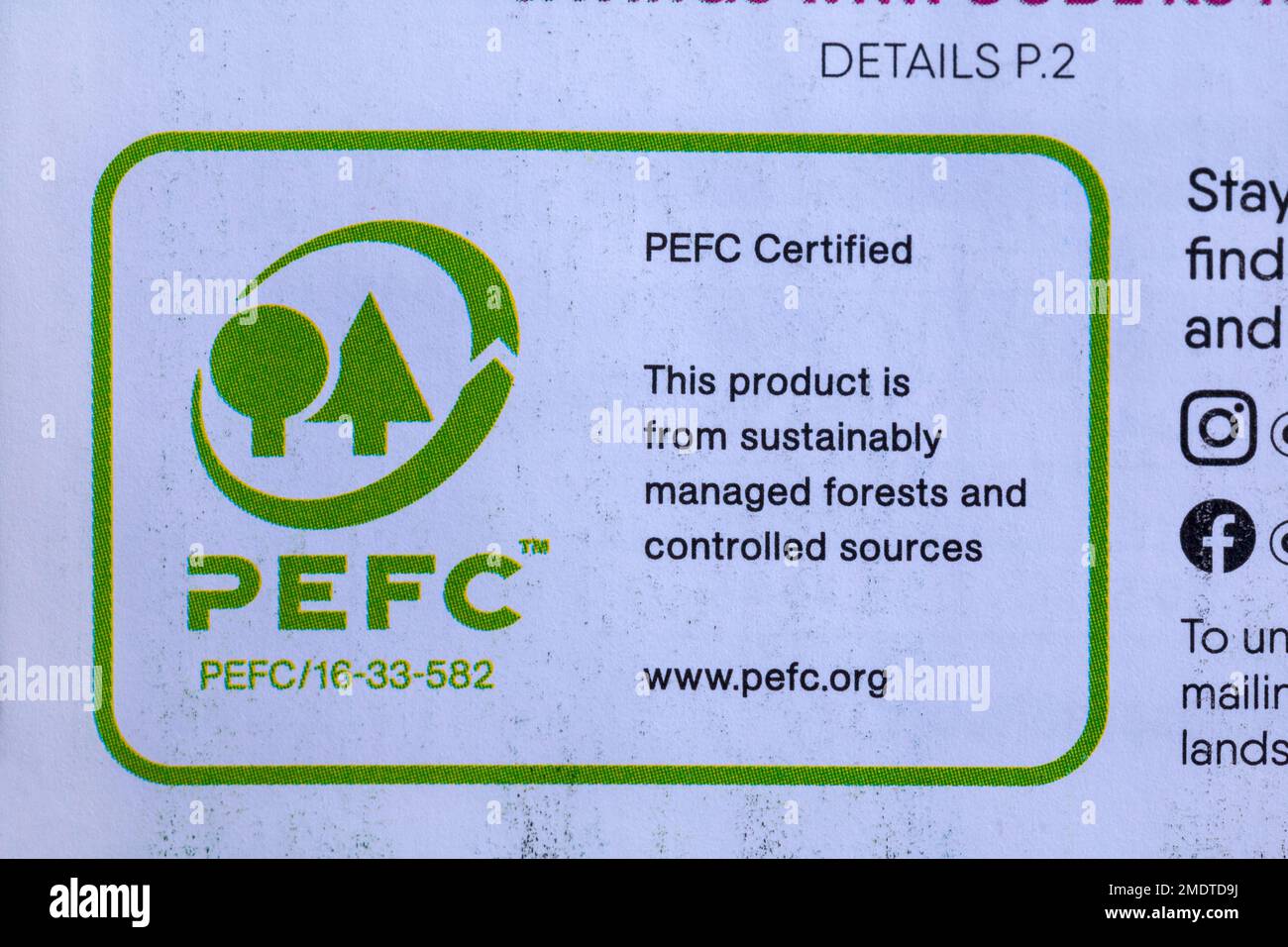 PEFC Certified logo on packaging - this product is from sustainably ...