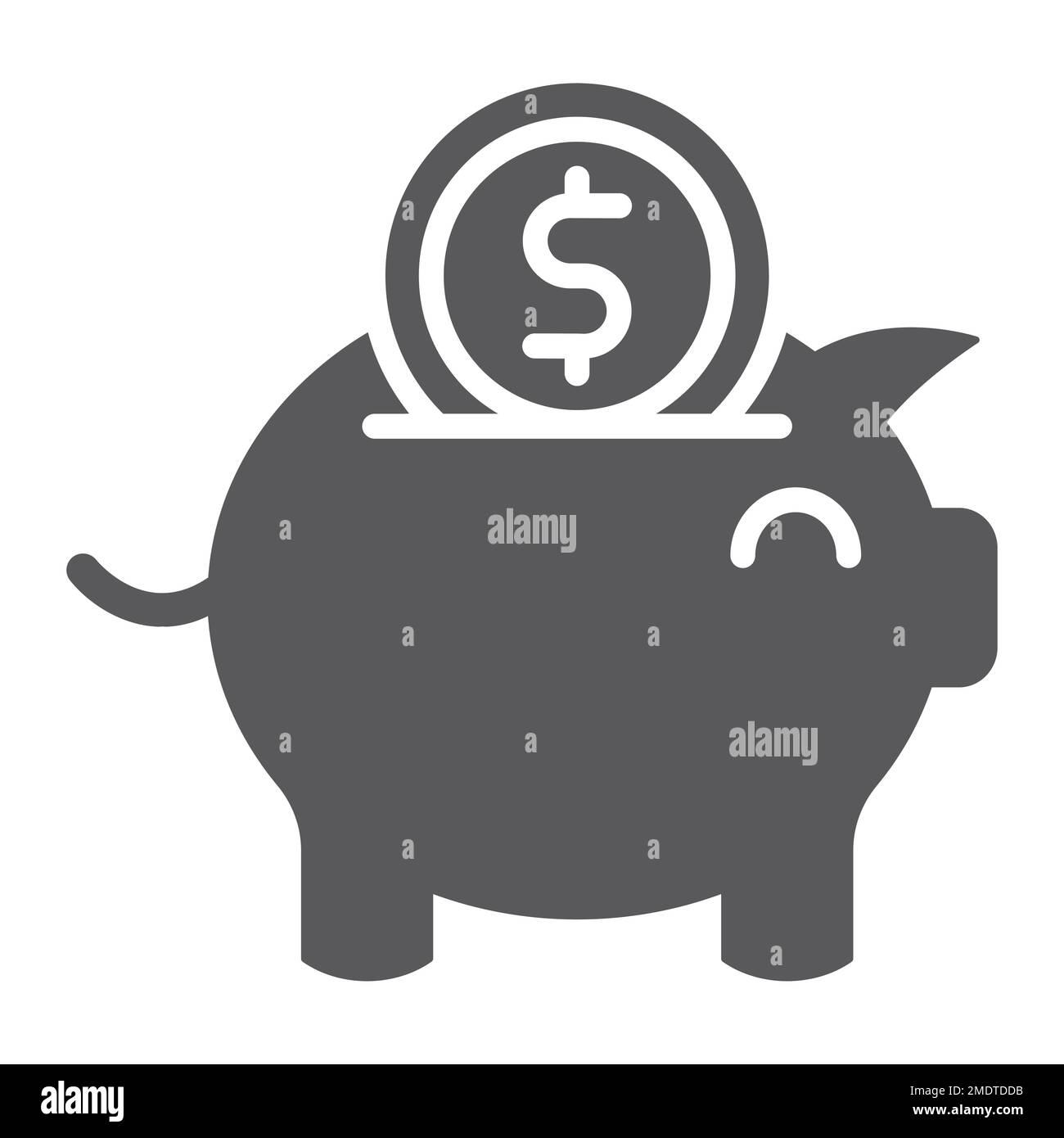 Piggy bank glyph icon, finance and economy, money sign, vector graphics ...