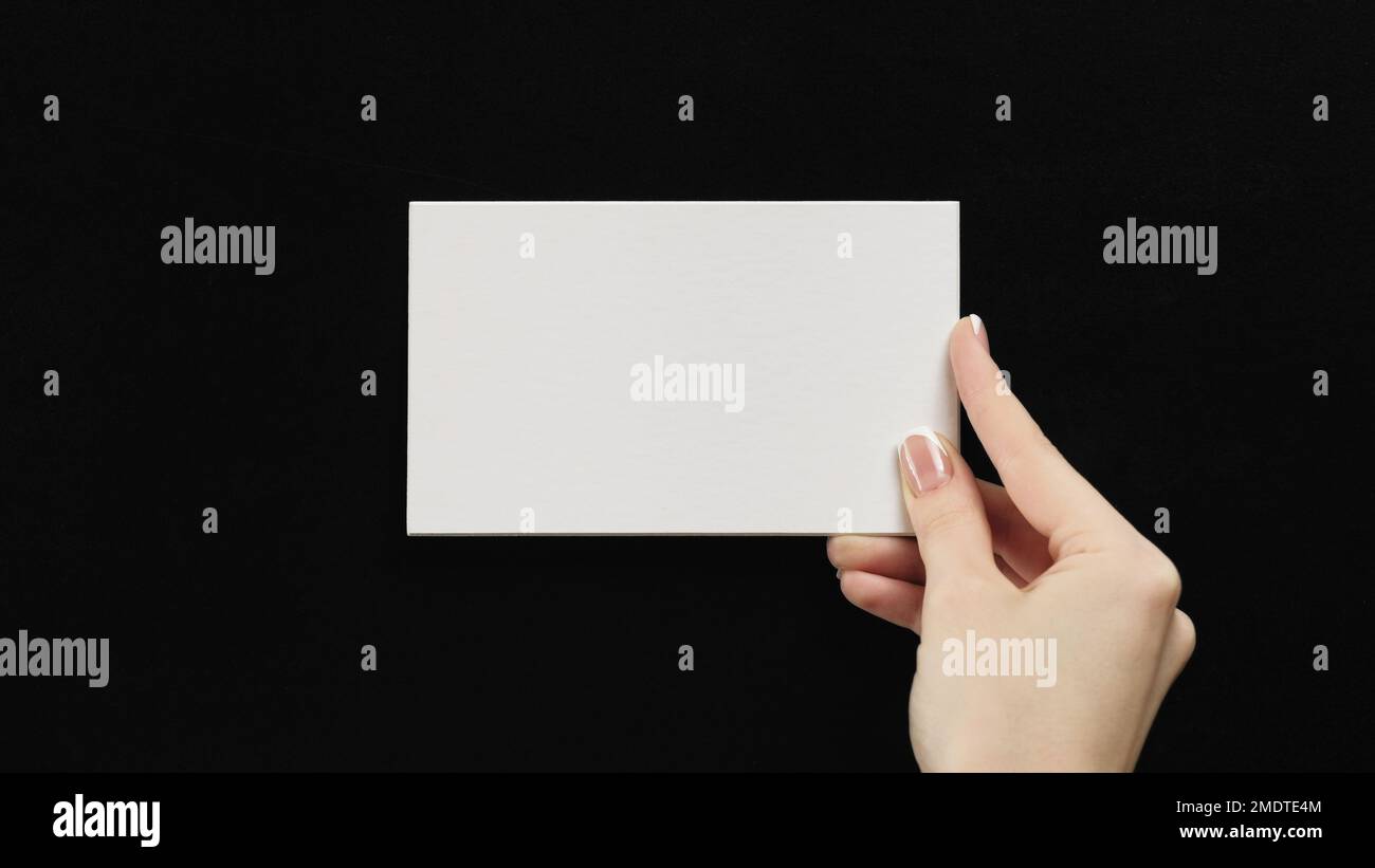 mockup note empty letter hand white blank paper Stock Photo - Alamy