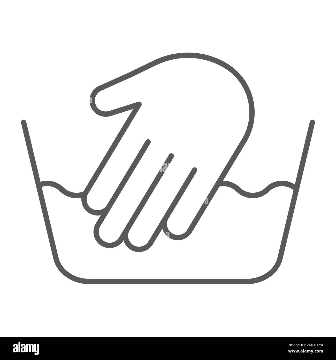 Hand washing thin line icon, laundering and wash, hand sign, vector ...