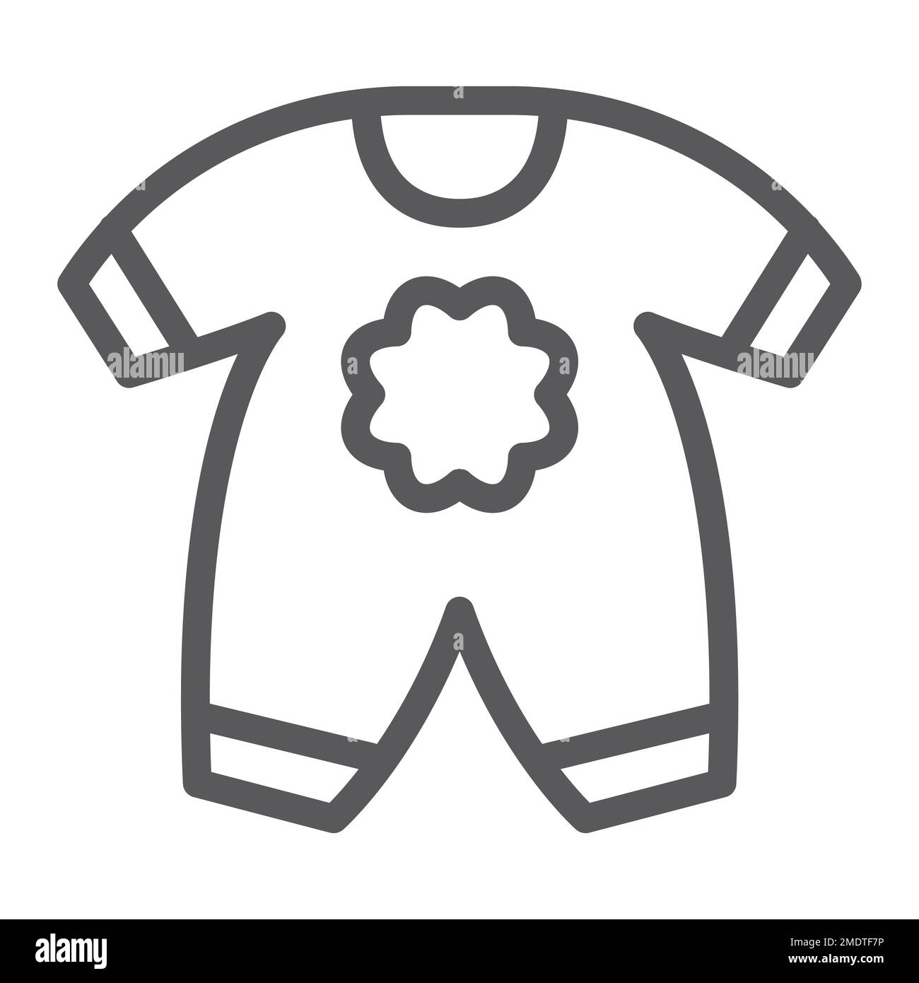 Baby clothes line icon, kid and clothing, body dress sign, vector ...