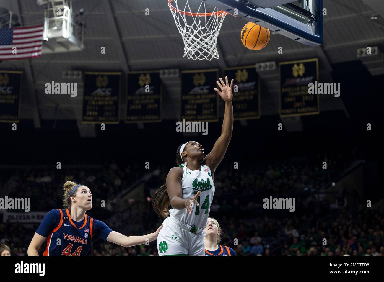 South Bend, Indiana, USA. 22nd Jan, 2023. Notre Dame guard KK Bransford ...