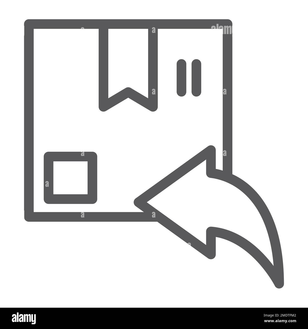 Return line icon, parcel and delivery, package sign, vector graphics, a ...