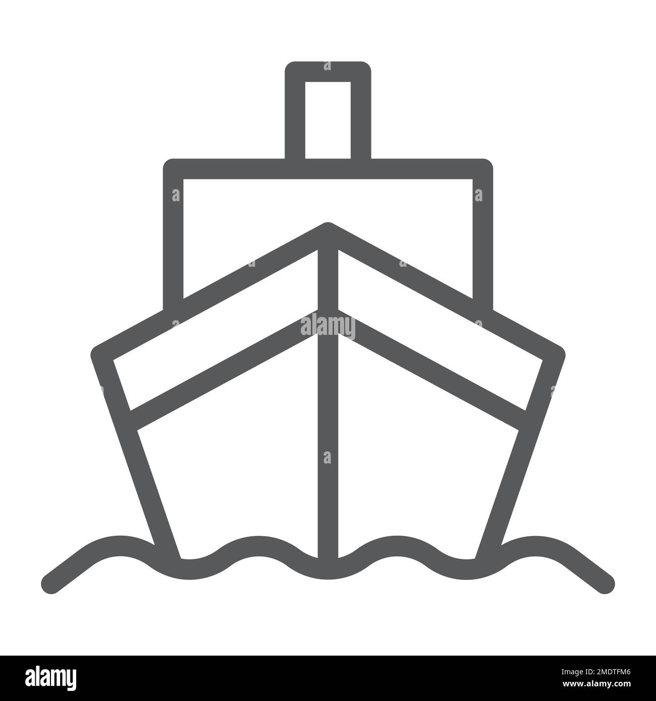 Cargo ship line icon, transportation and delivery, cruiser sign, vector ...