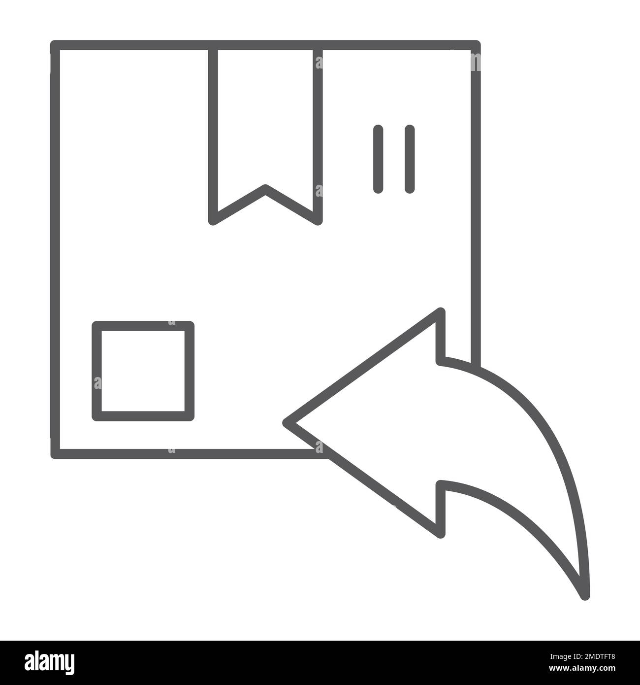 Return thin line icon, parcel and delivery, package sign, vector ...