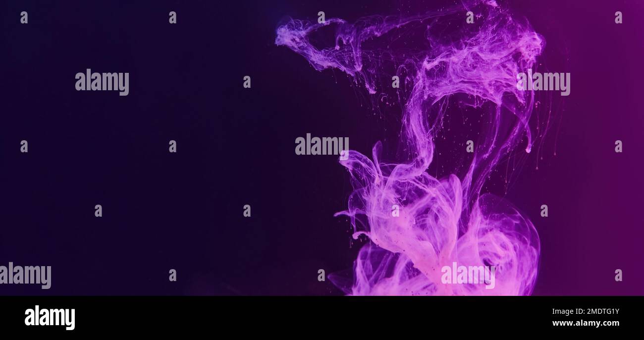 Color smoke neon background purple ink water haze Stock Photo - Alamy