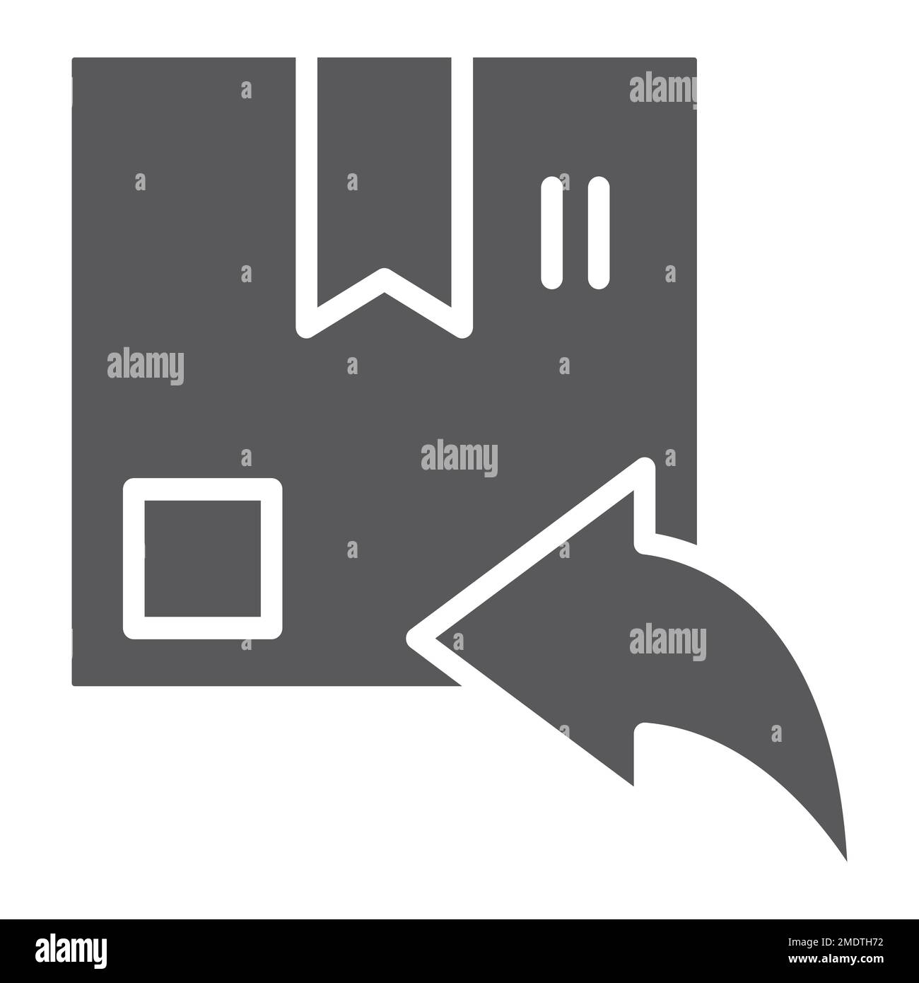 Return glyph icon, parcel and delivery, package sign, vector graphics ...