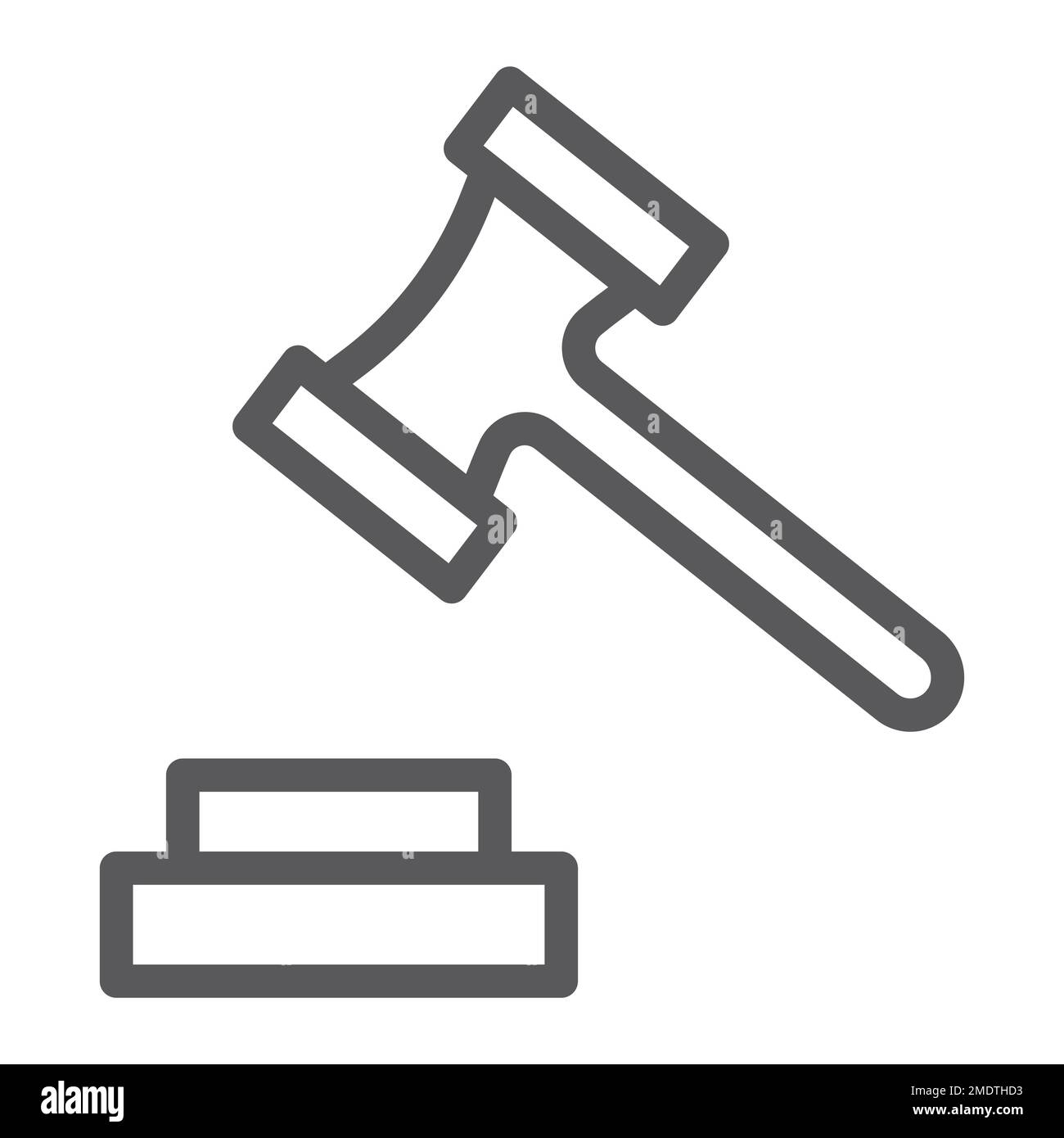 Auction line icon, justice and law, hammer sign, vector graphics, a ...