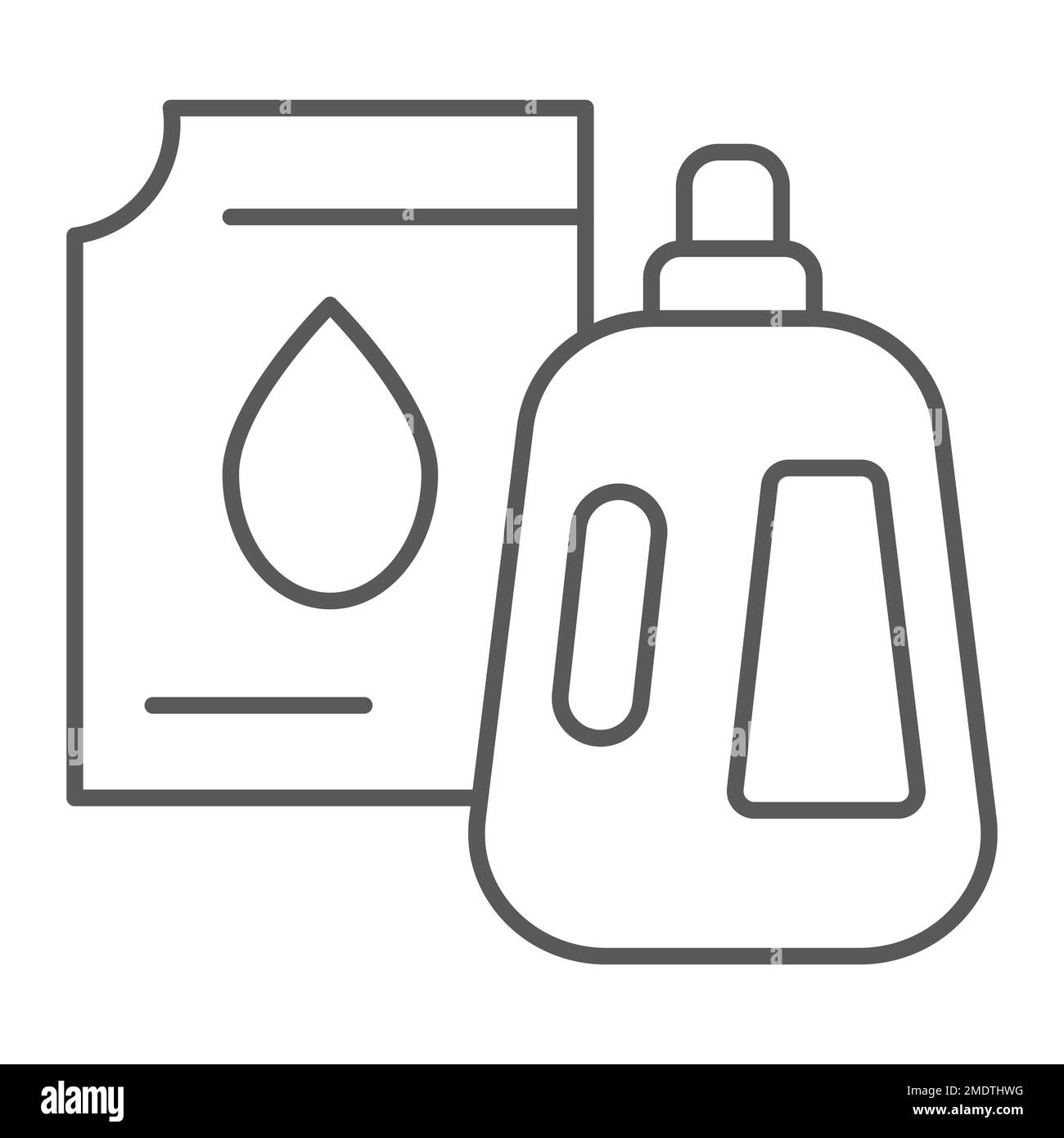 Detergent thin line icon, laundry and wash, jerrycan sign, vector ...