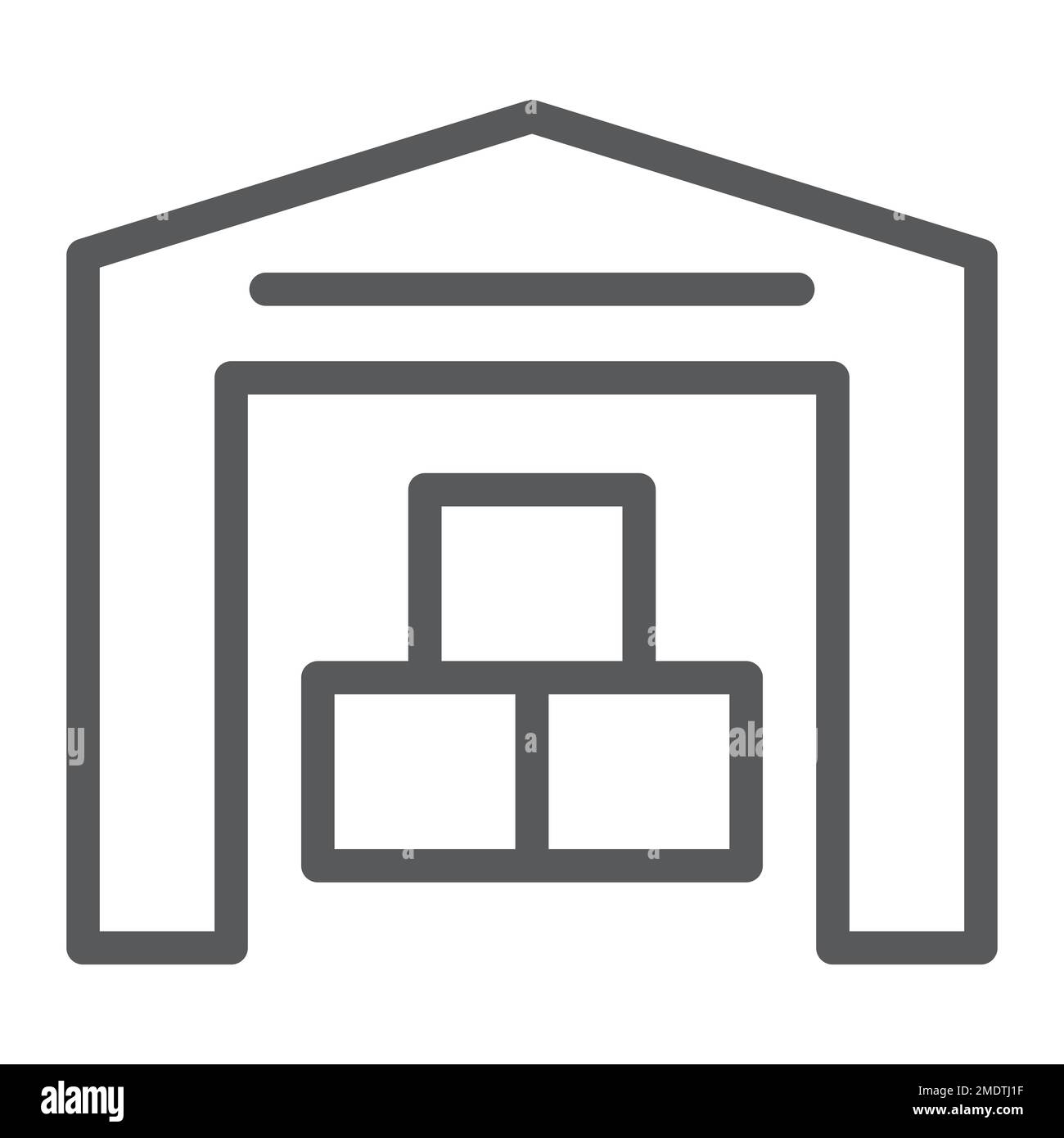 Warehouse line icon, building and store, storage sign, vector graphics ...