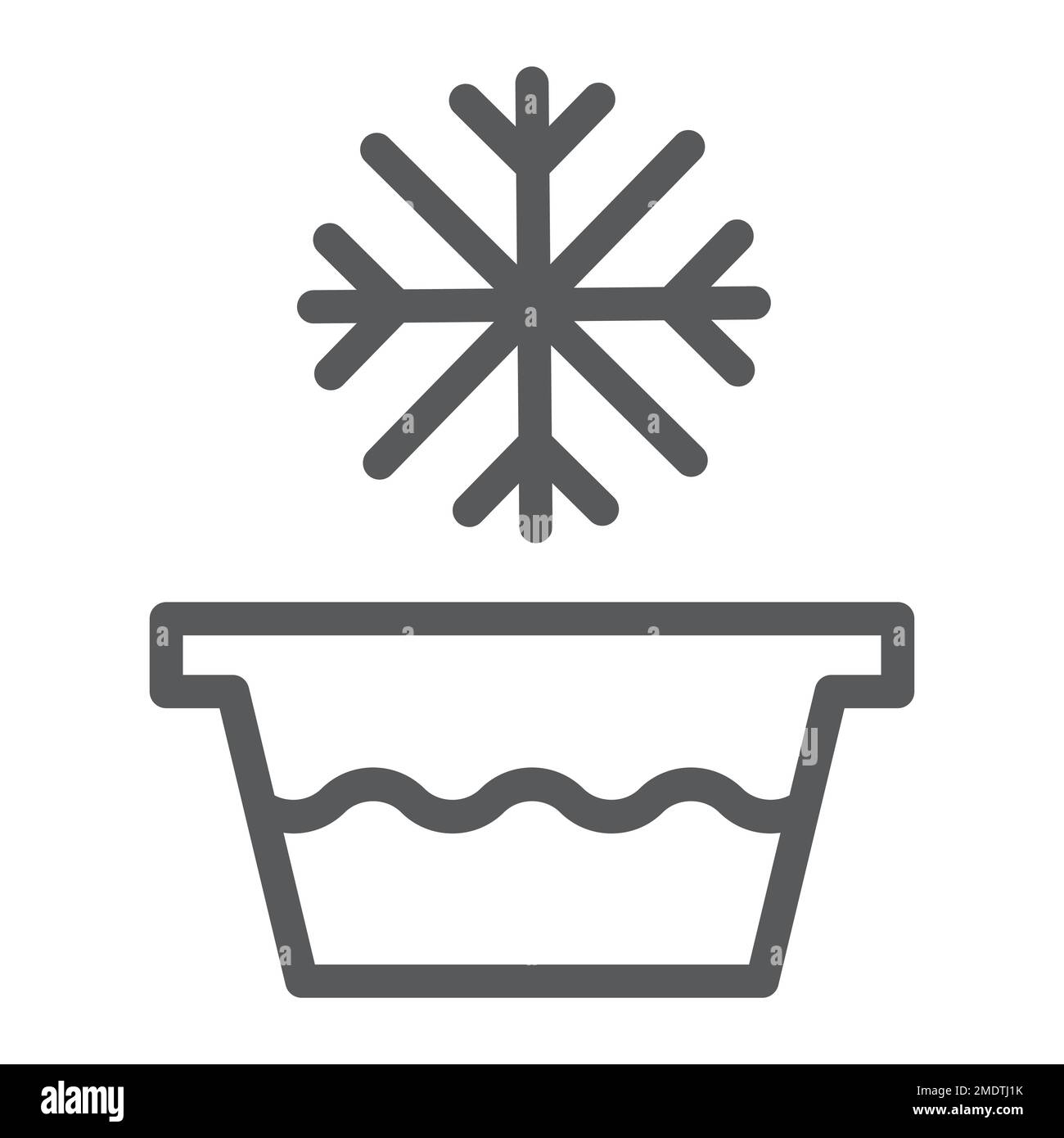 Cold Water Line Icon Temperature And Wash Basin With Snowflake Sign Vector Graphics A Linear