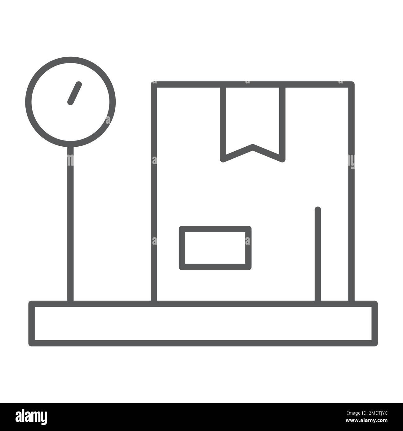 Weight scale thin line icon, freight and shipping, cargo scale sign ...