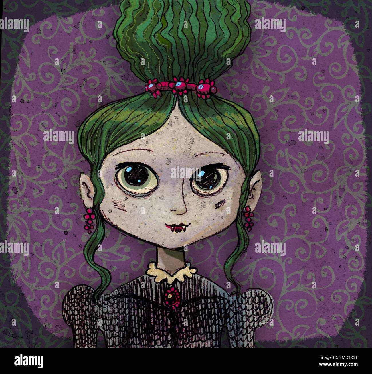 Carmilla's sister a vampire girl with spiked hair Stock Photo - Alamy