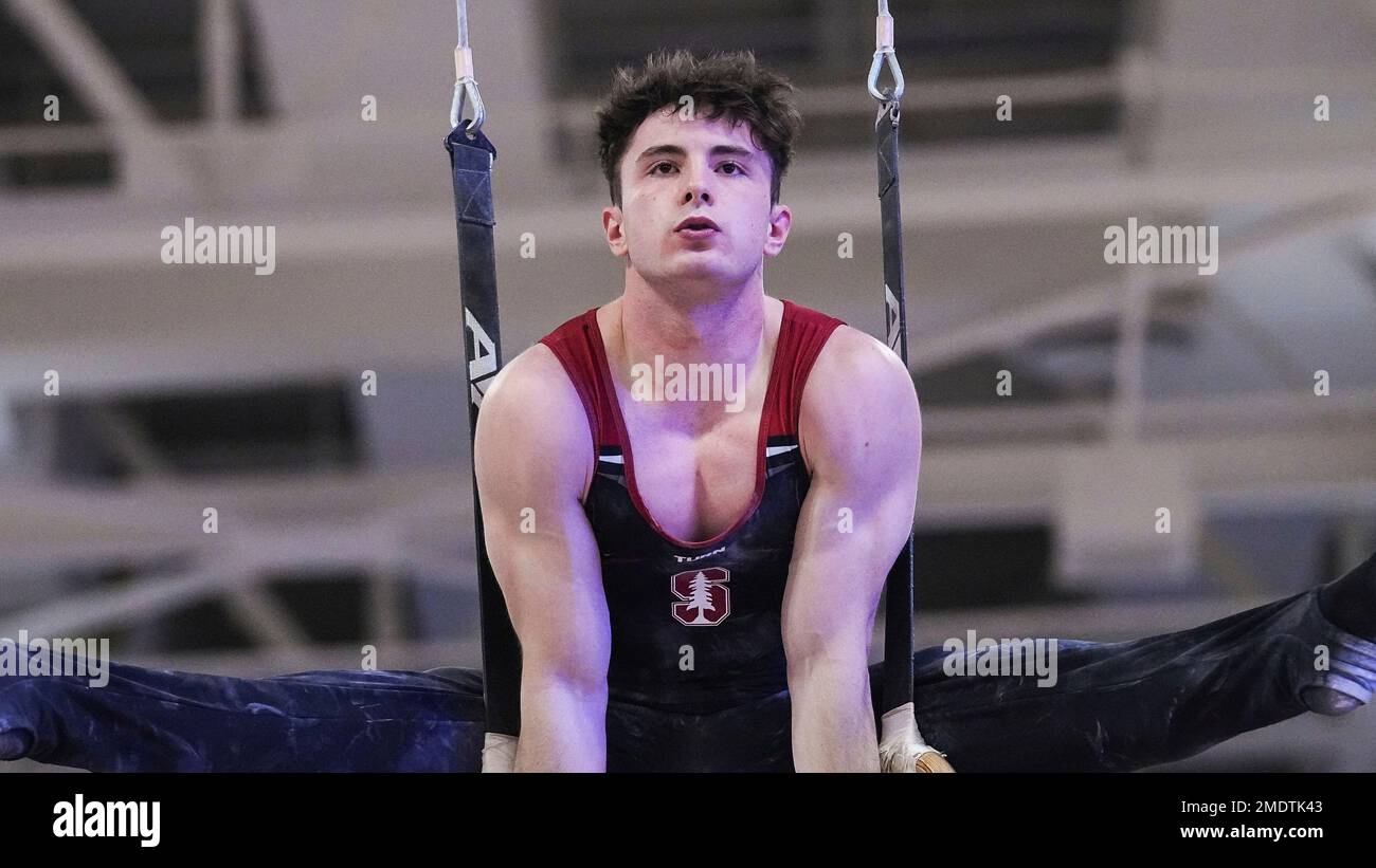 Stanford gymnast Taylor Burkhart during an NCAA gymnastics meet on ...