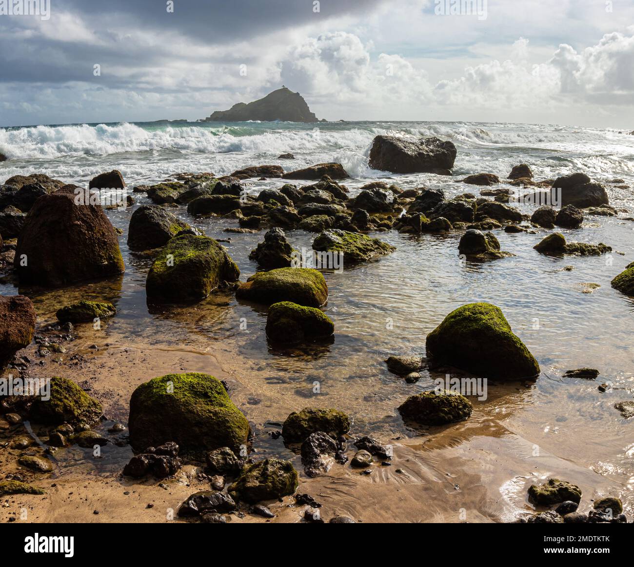 Lava Rocks on Koki Beach With Alau Island in The Distance, Koki Beach ...