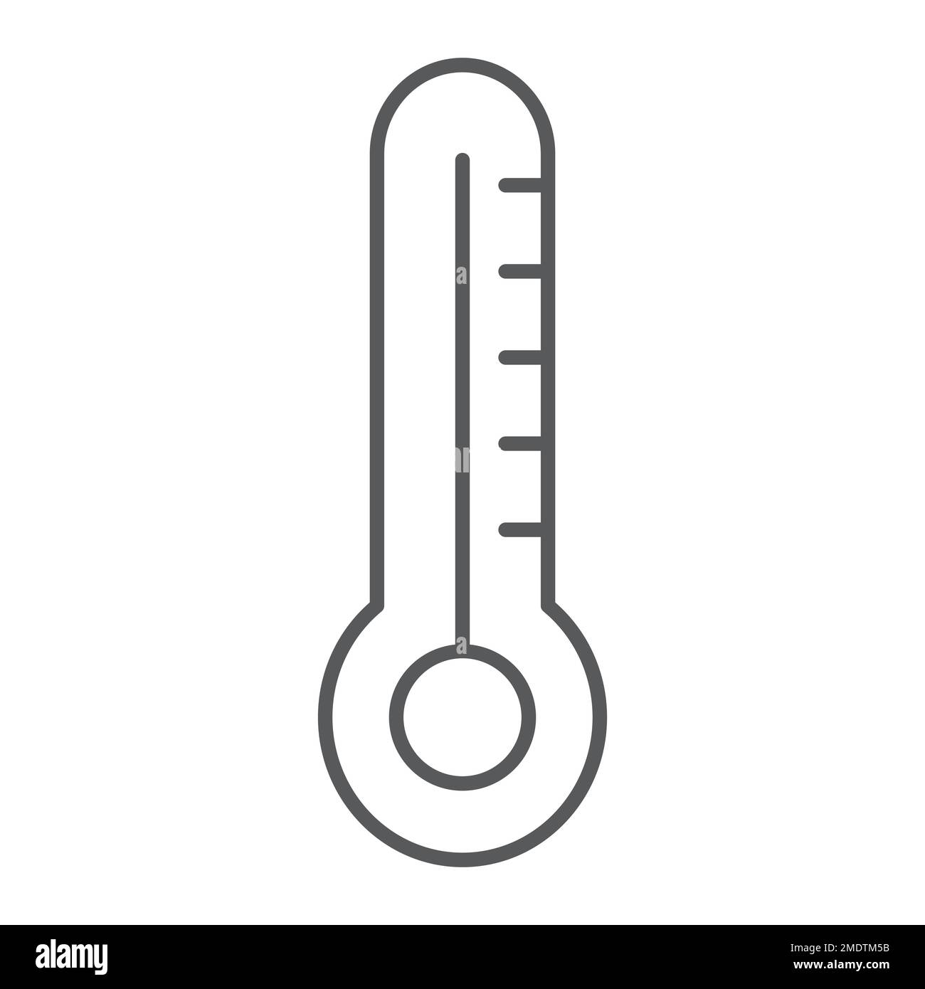 Temperature thin line icon, measurement and scale, thermometer sign ...