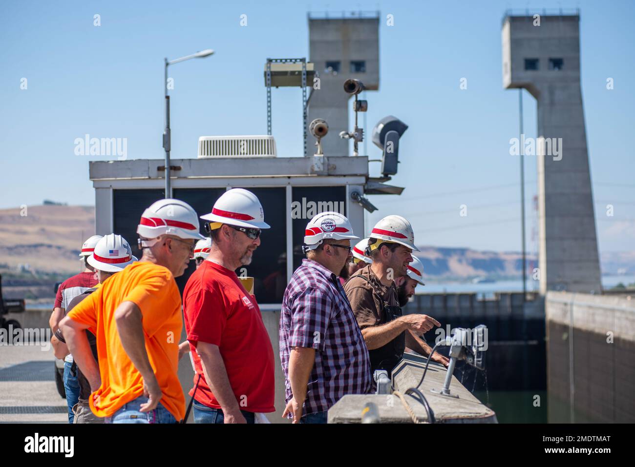 Operations and maintenance crewmembers at John Day Dam, located on the ...