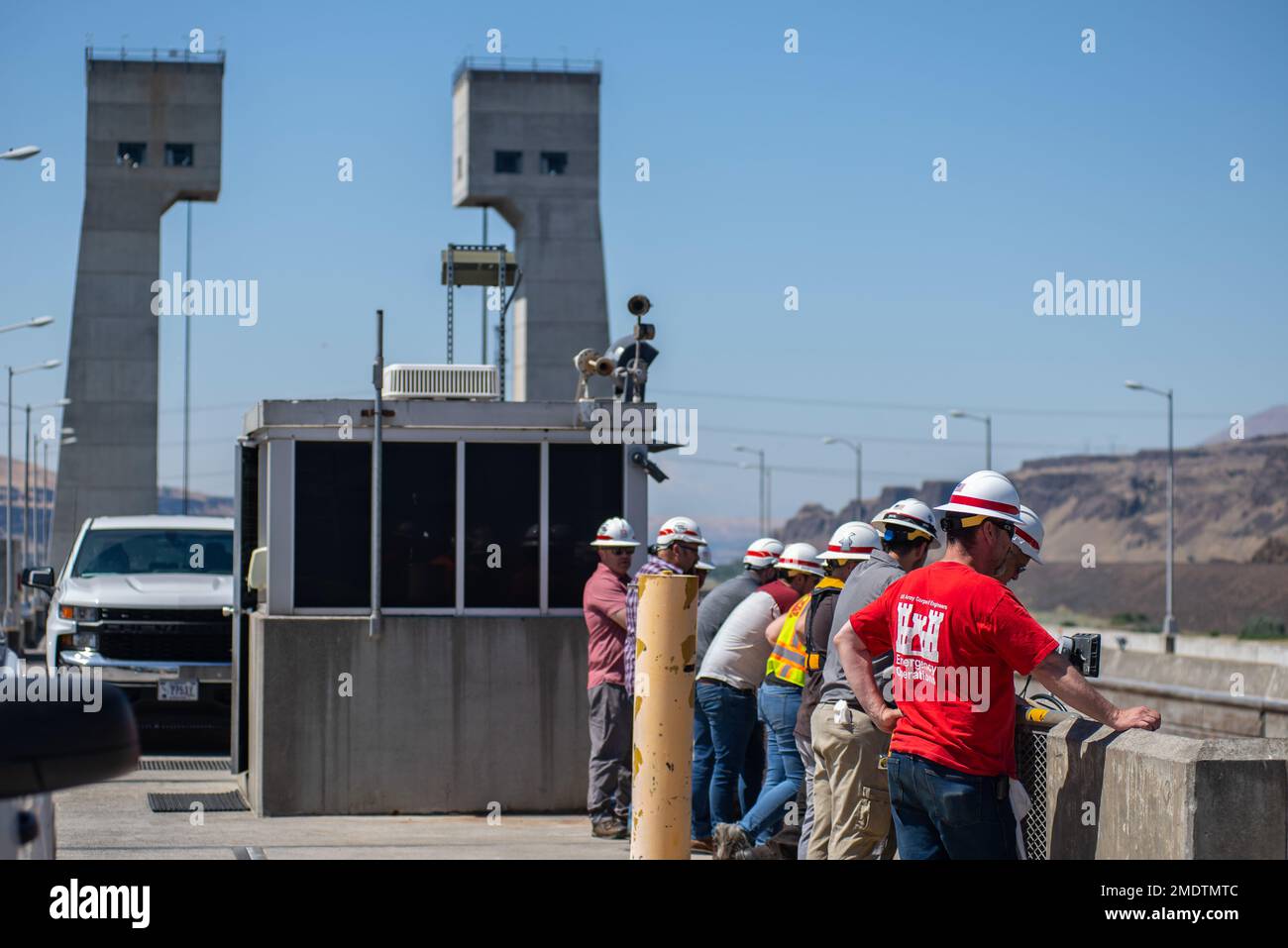 Operations and maintenance crewmembers at John Day Dam, located on the ...