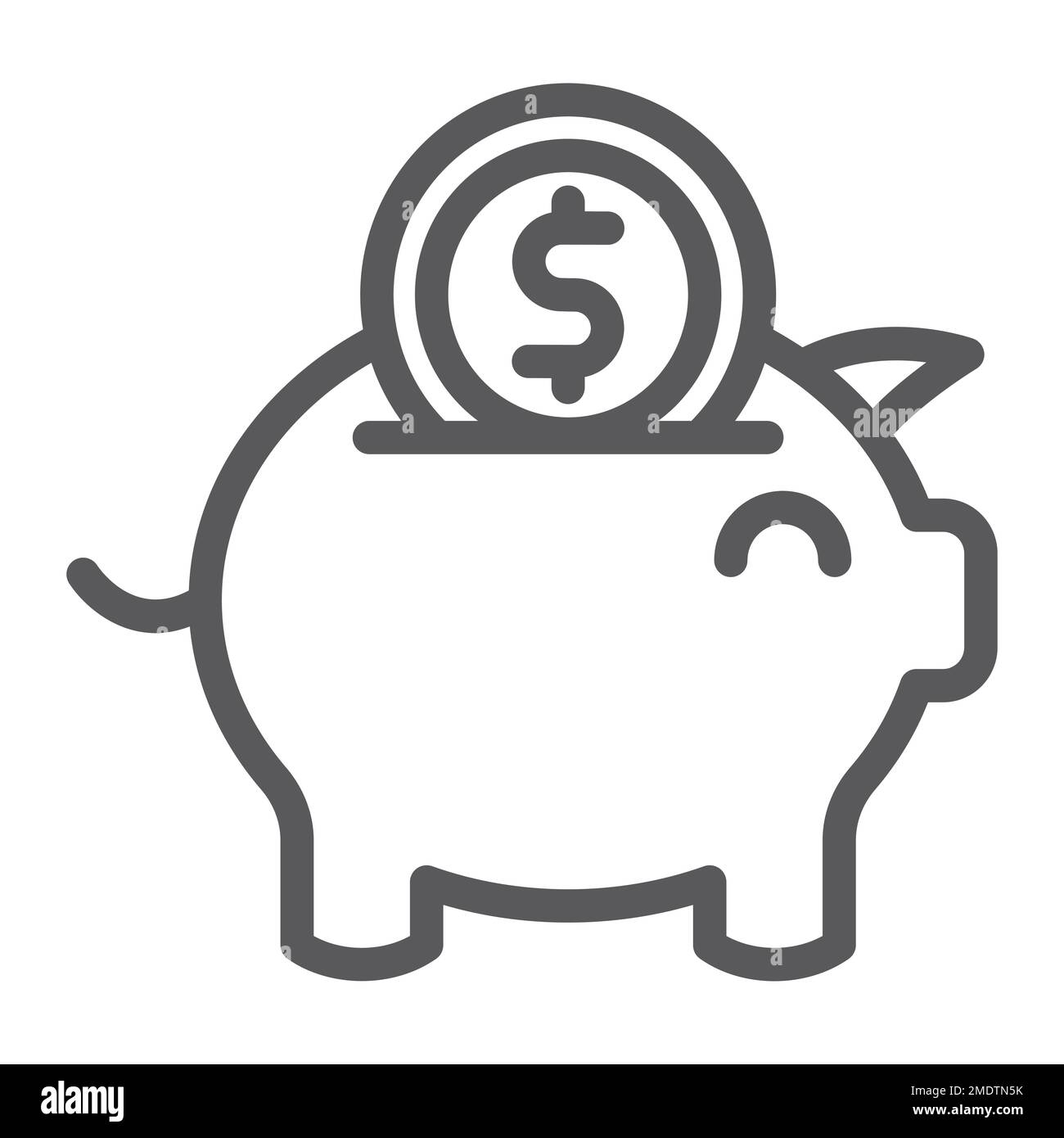 Piggy bank line icon, finance and economy, money sign, vector graphics ...