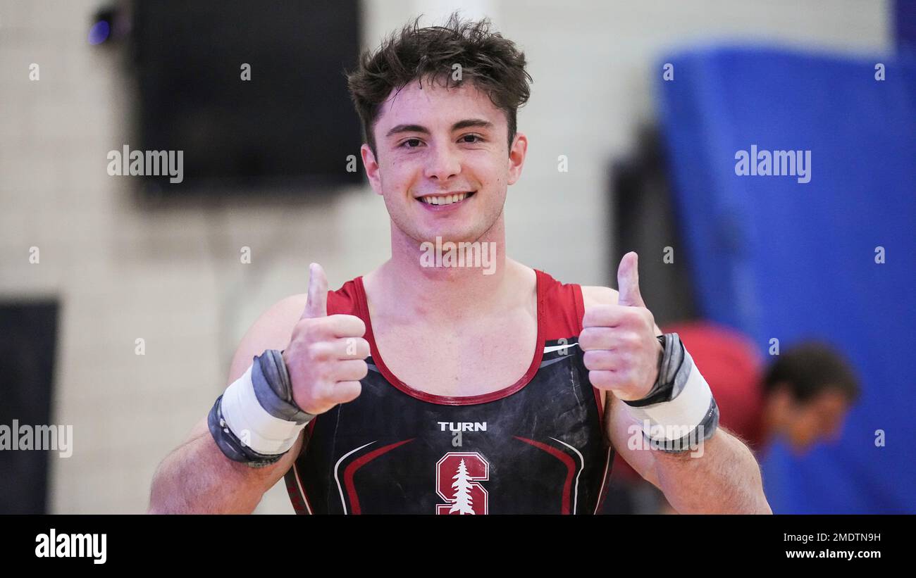 Stanford gymnast Taylor Burkhart during an NCAA gymnastics meet on ...