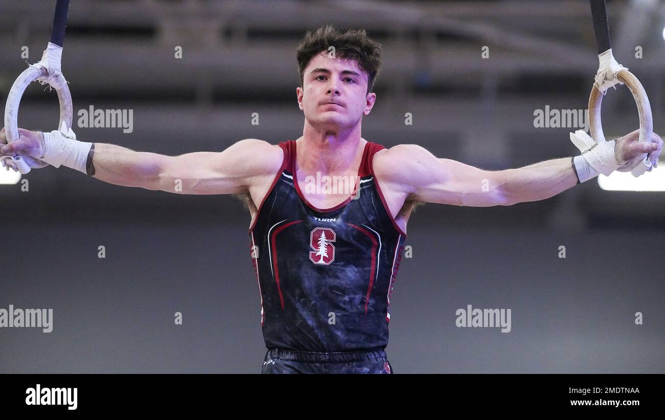 Stanford gymnast Taylor Burkhart during an NCAA gymnastics meet on ...